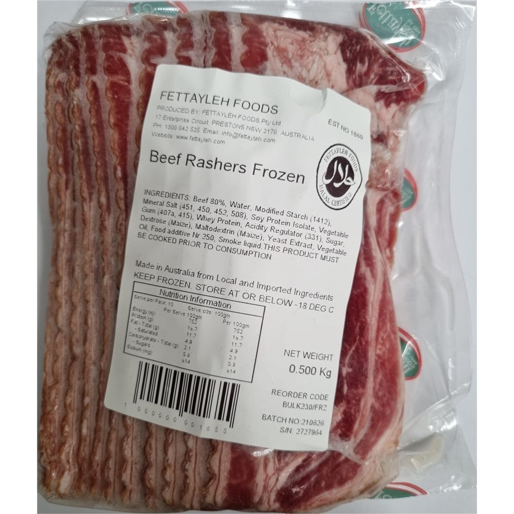 Iced Tea & Iced Coffee - Beef Rashers 500g - Company Name - United ...