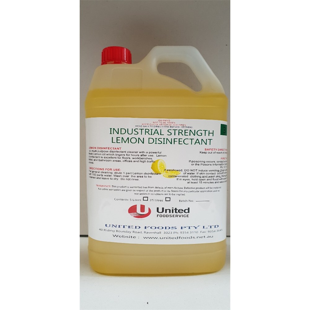 Chemicals - Disinfectant - Disinfectant Lemon 25LtUnited Foodservice ...