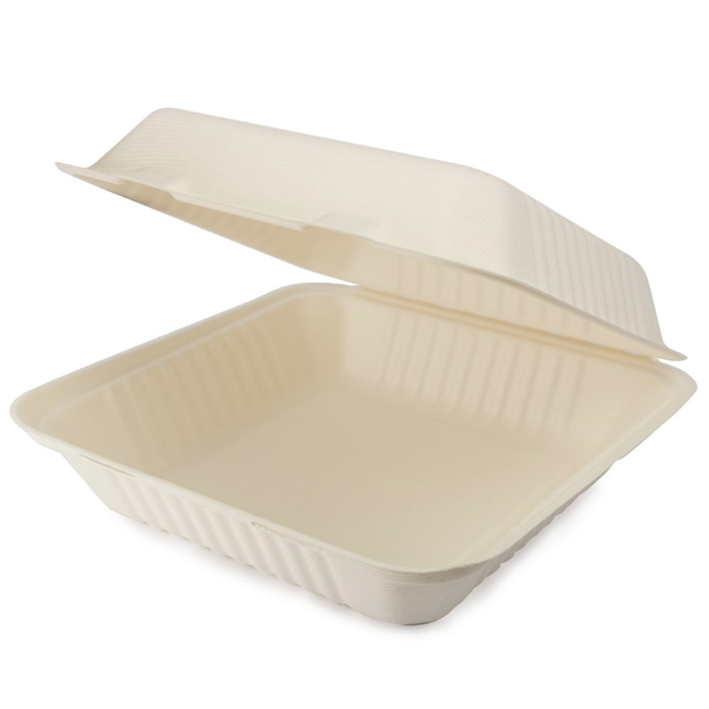 Boxes - Clamshell 8" Regular Dinner 200s SugarcaneUnited Foodservice ...